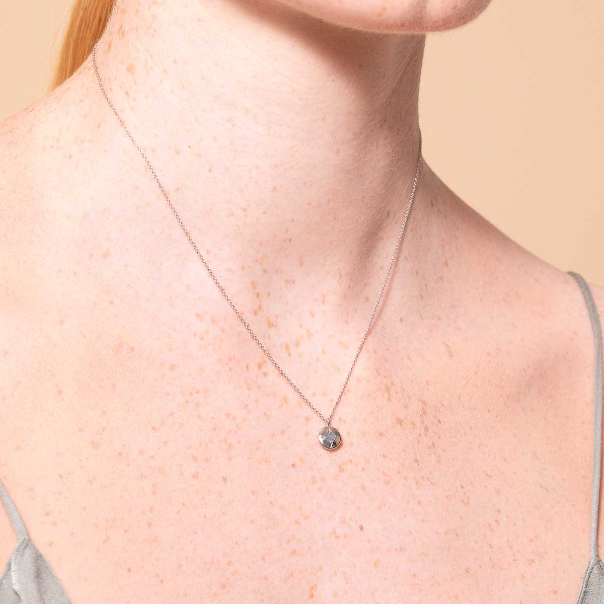 March Aquamarine Solid White Gold Birthstone Pendant | Astrid & Miyu ...