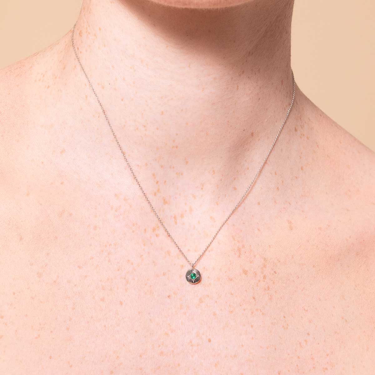 May Tsavorite Solid White Gold Birthstone Pendant | Astrid & Miyu Necklaces