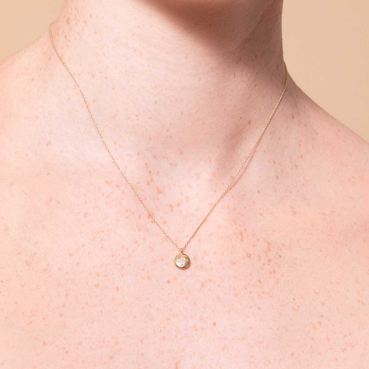 June Moonstone Solid Gold Birthstone Pendant | Astrid & Miyu Necklaces