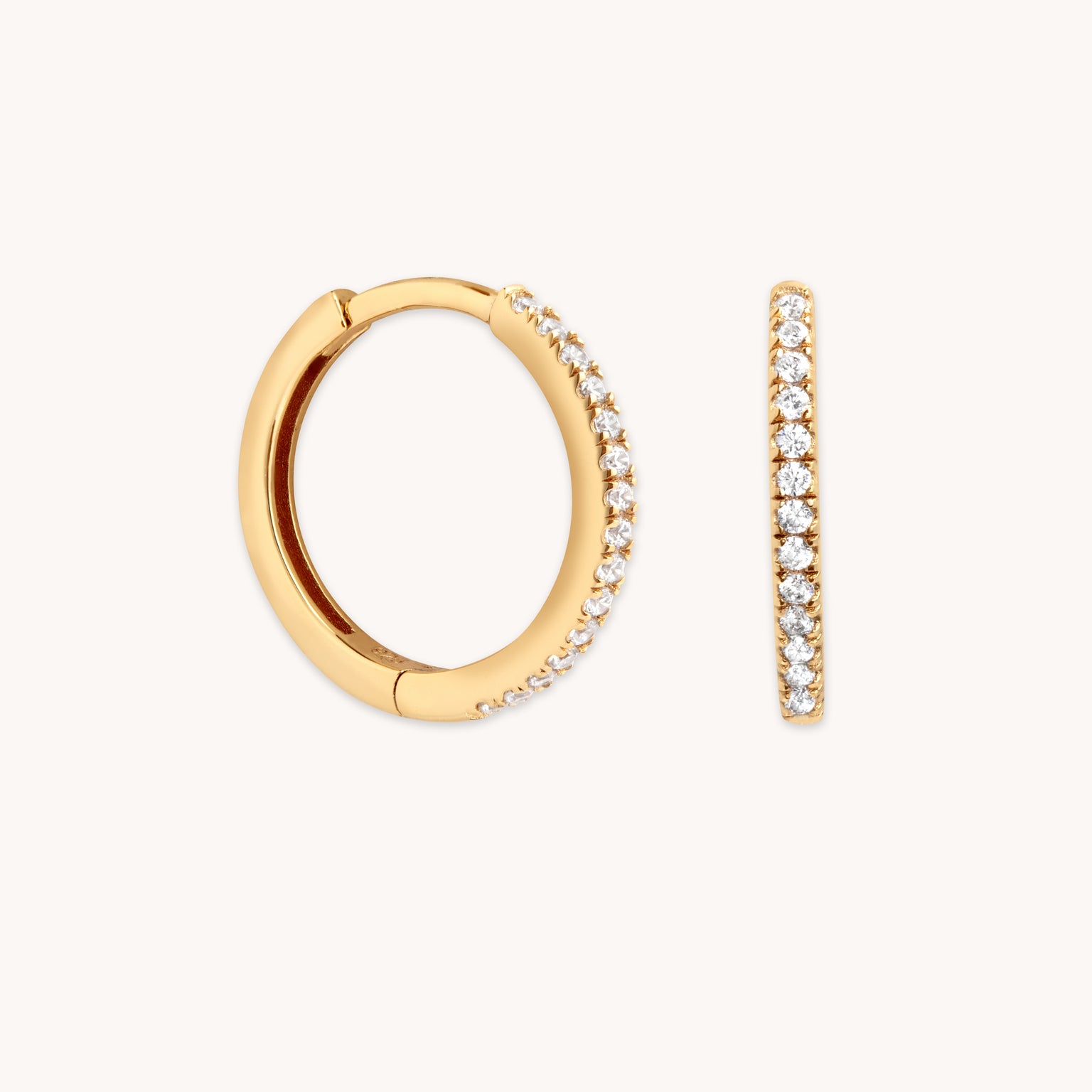 Astrid & Miyu Jewelled Crystal Hoops in Gold | King's Cross