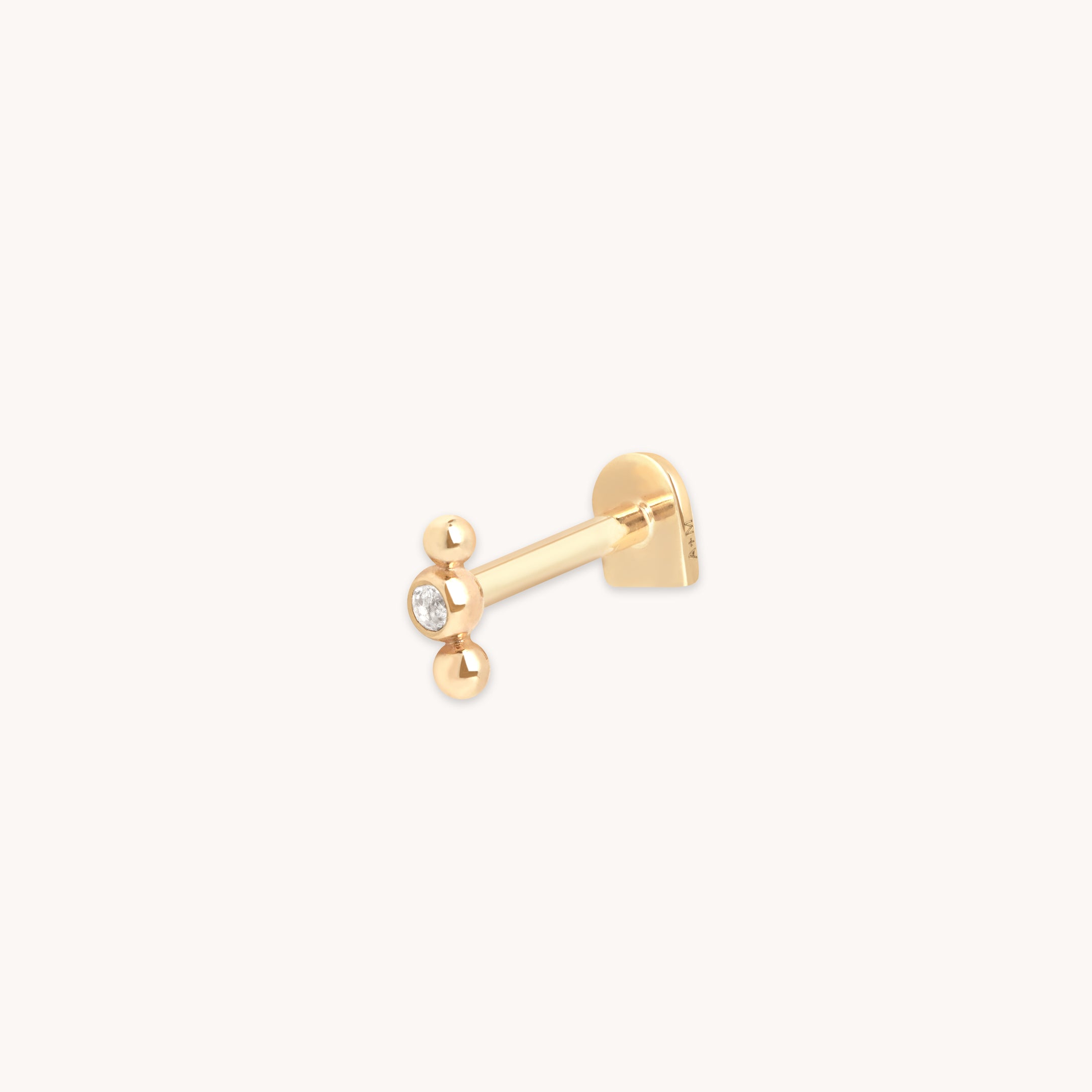 Topaz Triple Beaded Solid Gold Piercing Stud | Astrid & Miyu