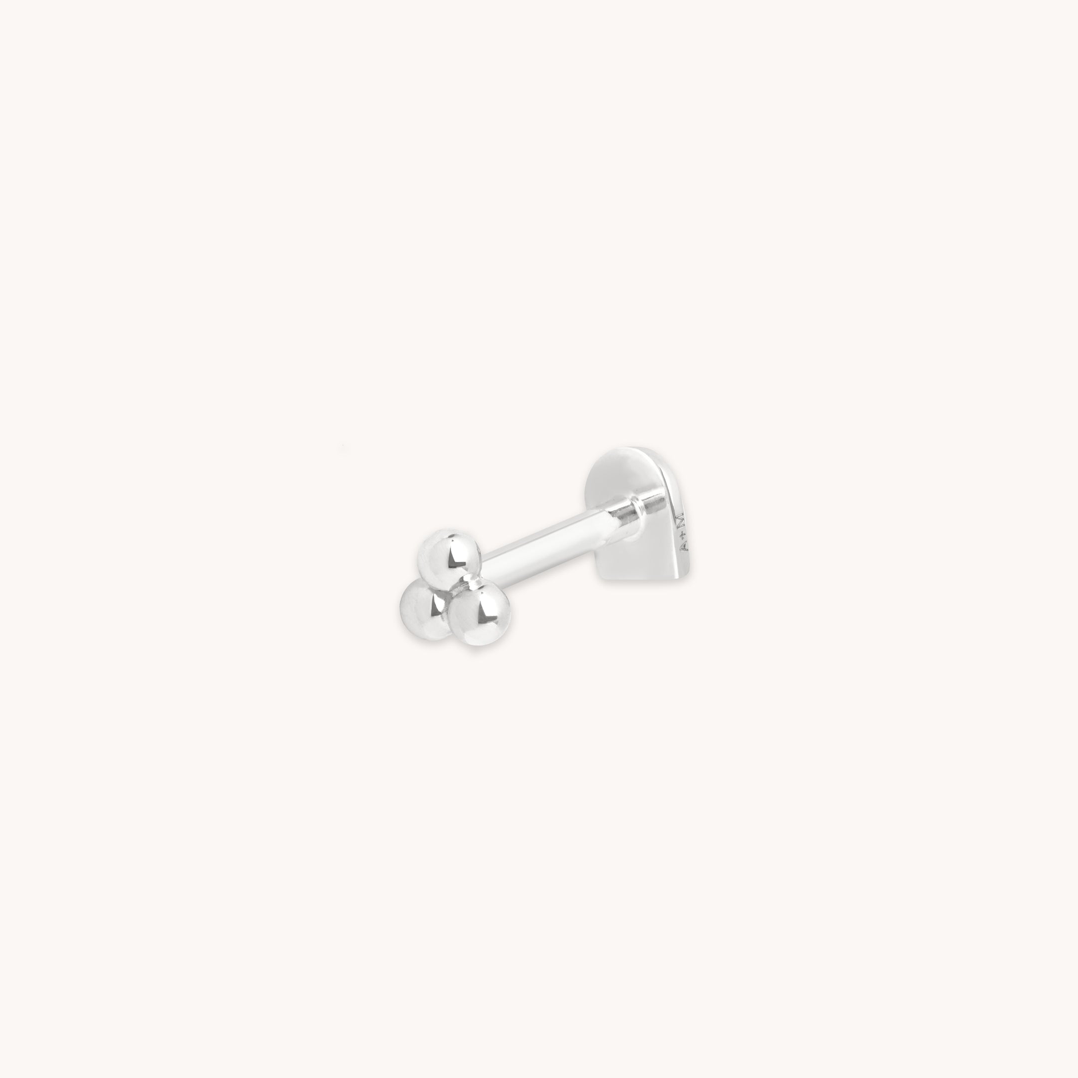 Beaded Solid White Gold Piercing Stud | Astrid & Miyu Earrings