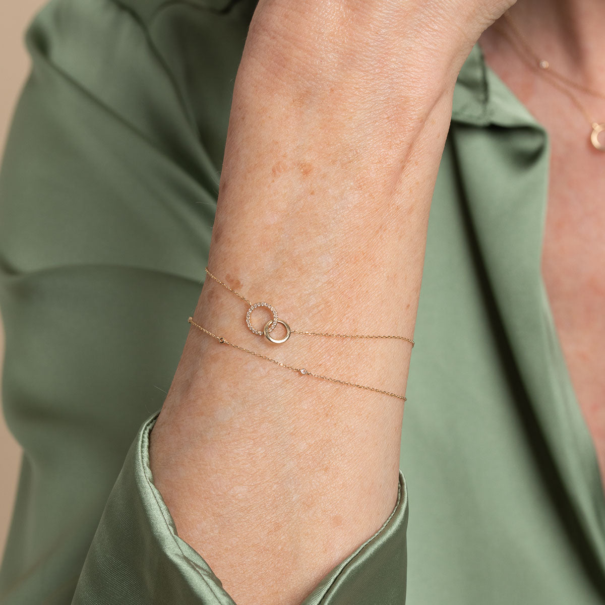 Orbit Topaz Solid Gold Bracelet | Astrid & Miyu Necklace