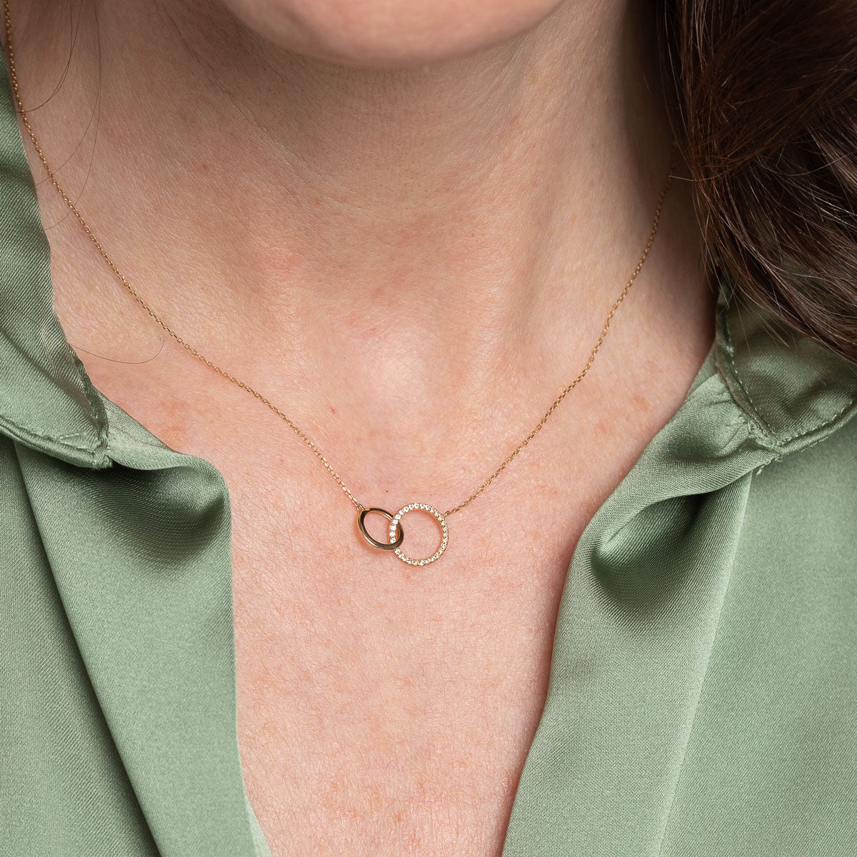 Orbit Topaz Solid Gold Necklace | Astrid & Miyu Necklace