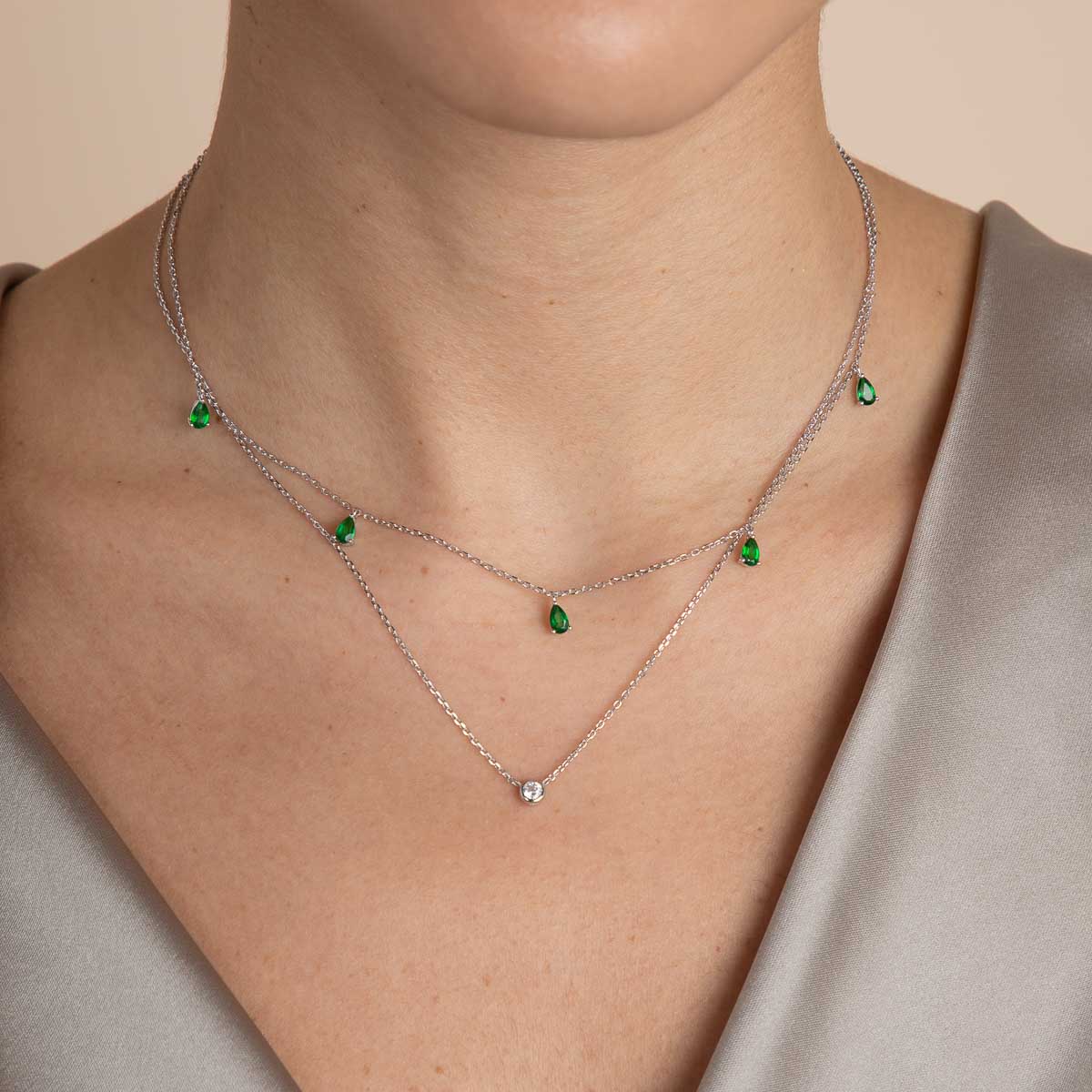 Essential Crystal Silver Necklace | Astrid & Miyu Necklaces