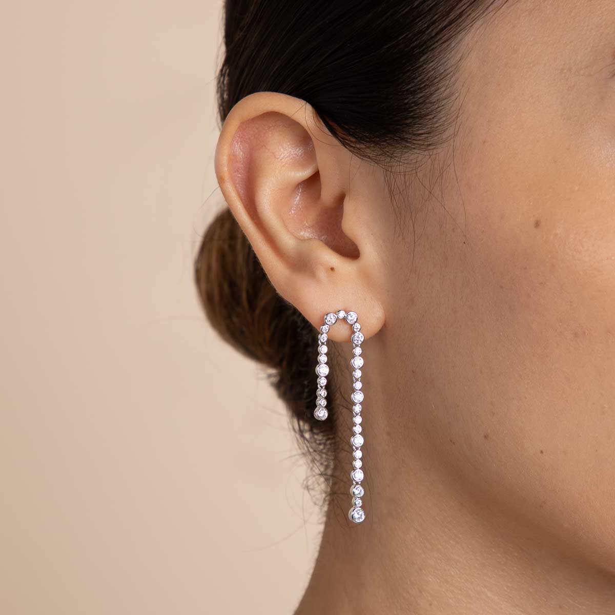 Gleam Crystal Drop Silver Studs | Astrid & Miyu Earrings