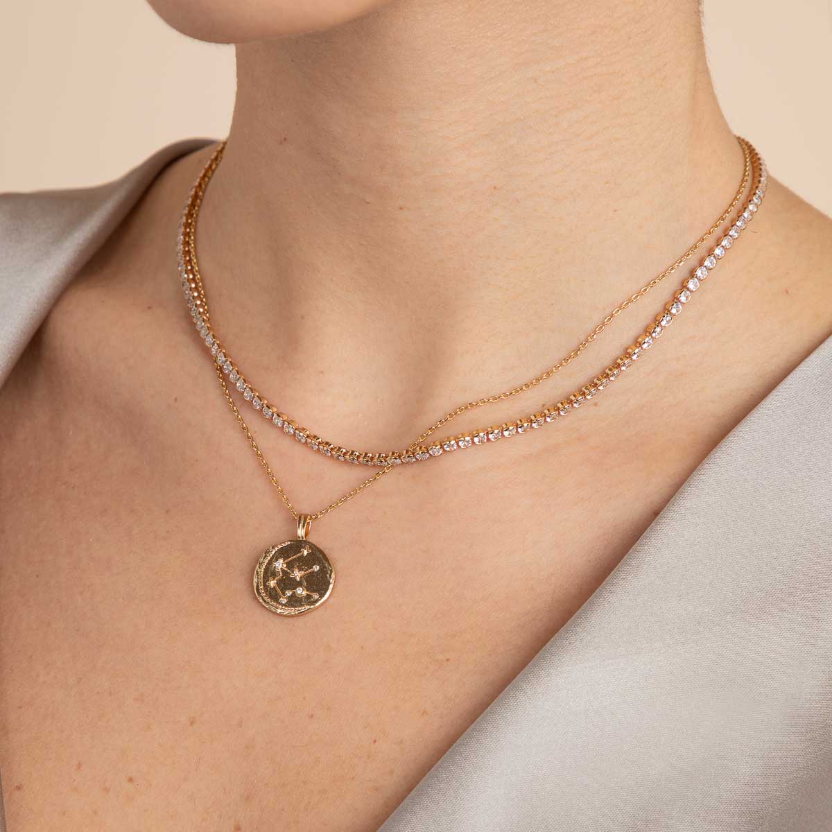 Gleam Gold Tennis Chain Necklace | Astrid & Miyu Necklace