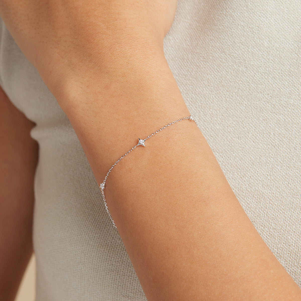 Cosmic Star Silver Charm Bracelet | Astrid & Miyu Bracelets