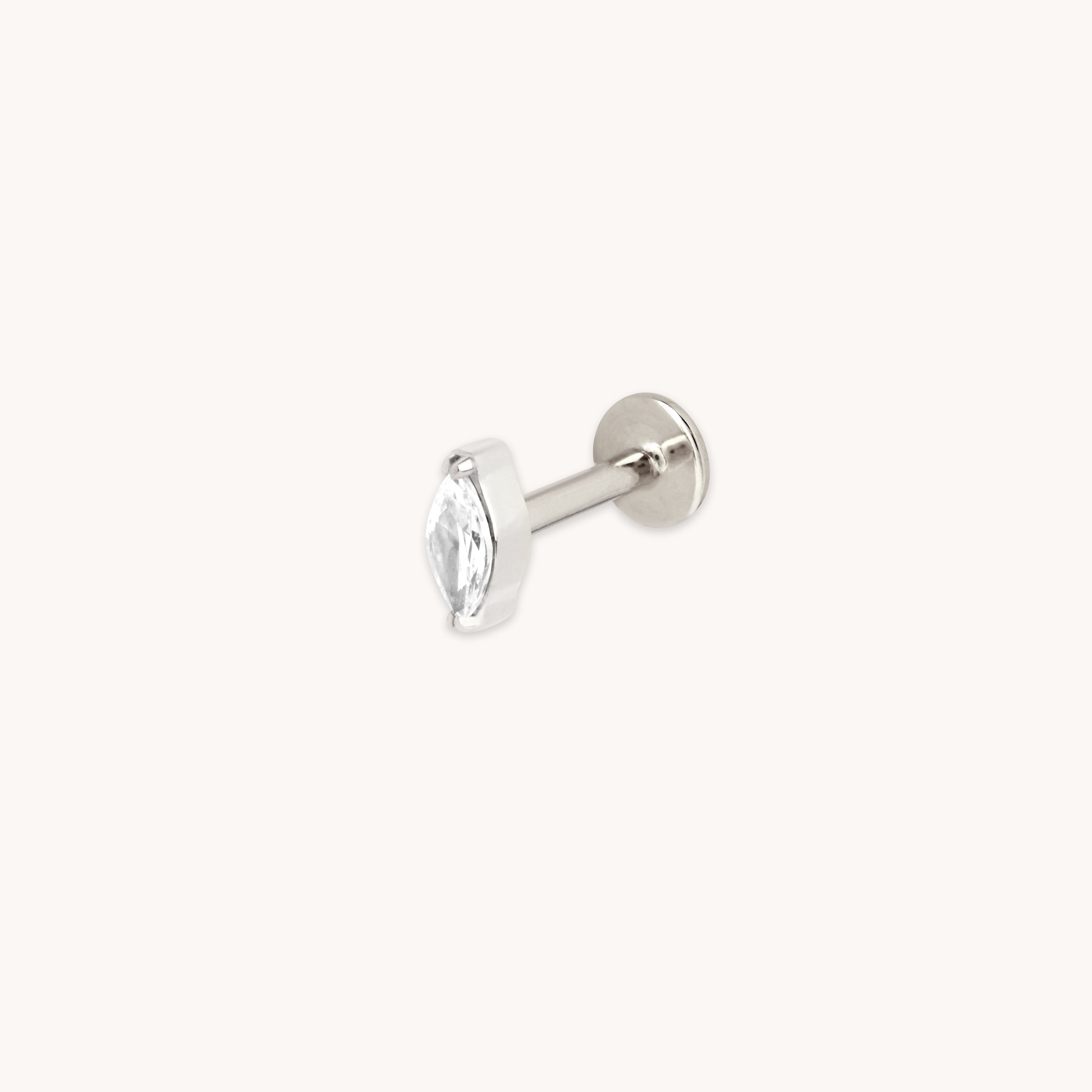 Crystal Marquise Titanium Platinum Piercing Stud | A&M