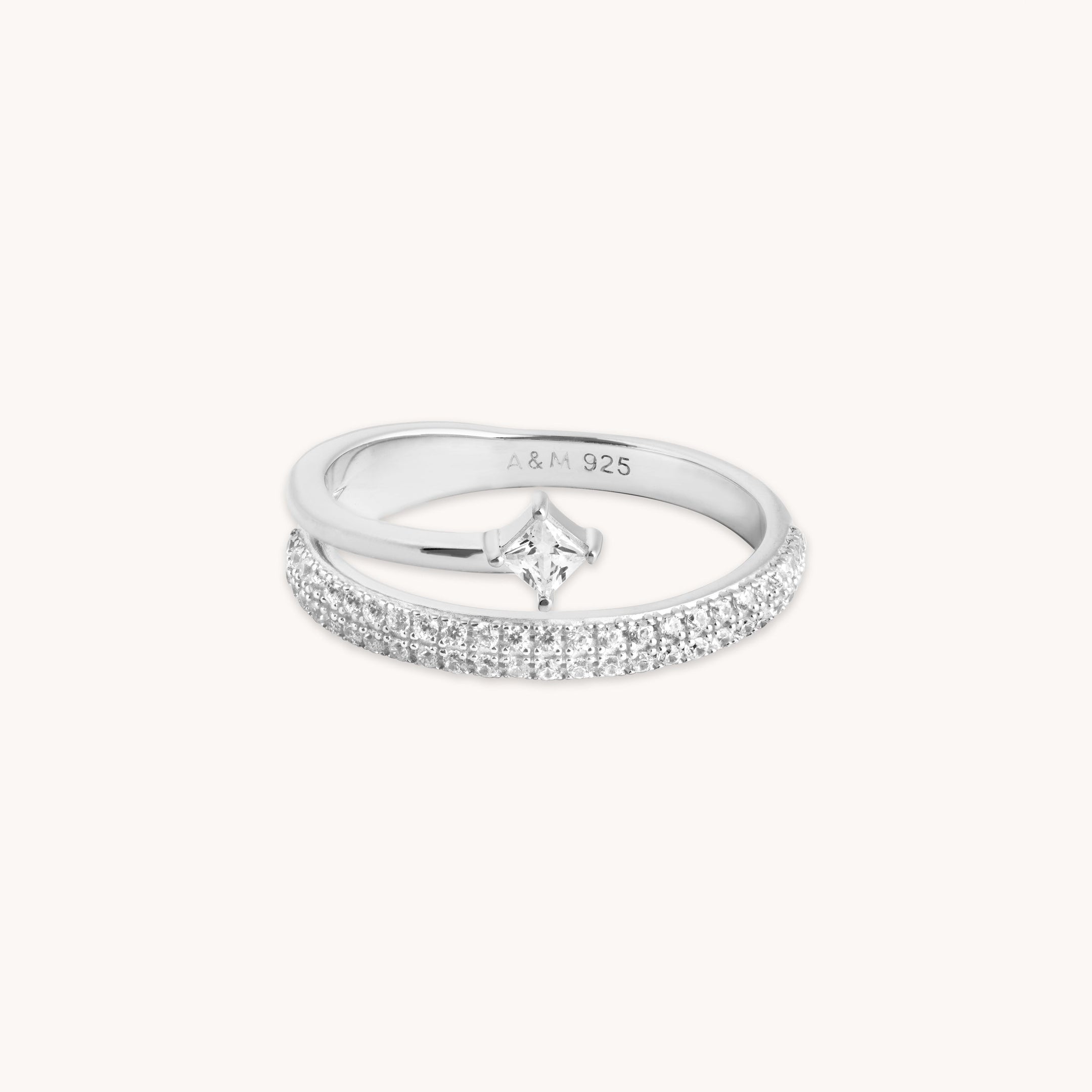 Pavé Crystal Silver Illusion Ring | Astrid & Miyu