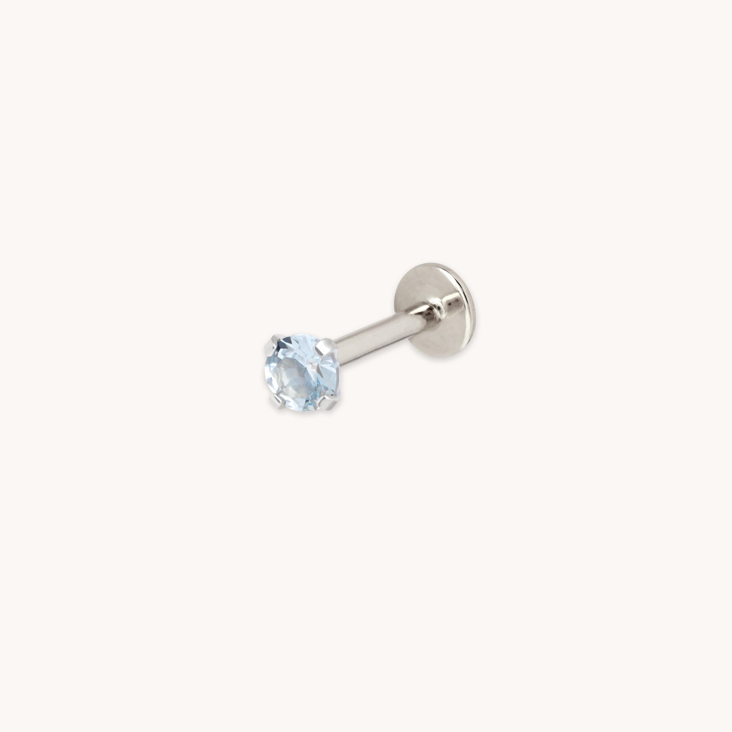 Blue Crystal Titanium Platinum Piercing Stud | A&M