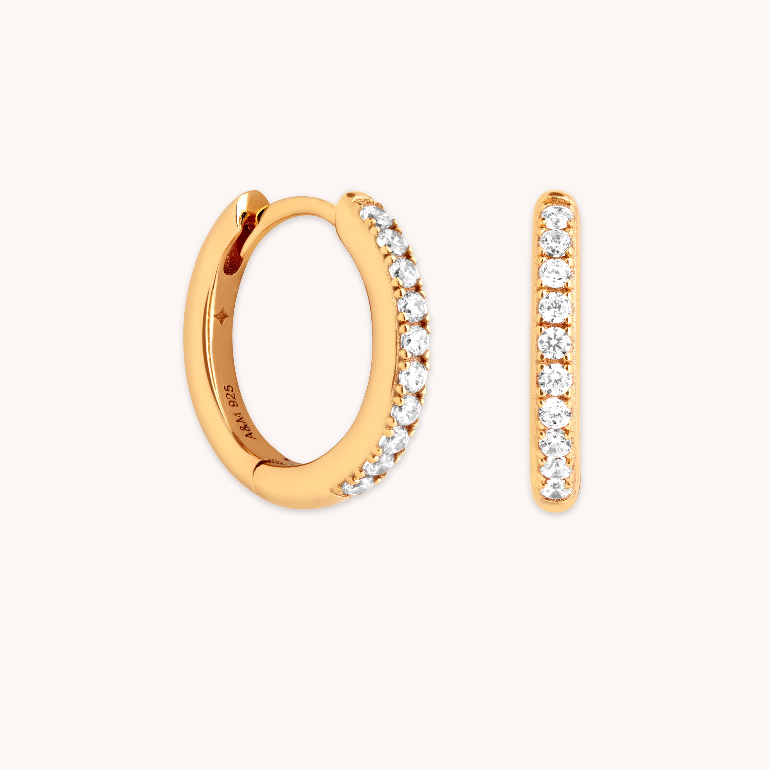 Essential Crystal Small Hoops in Gold | Astrid & Miyu Earrings