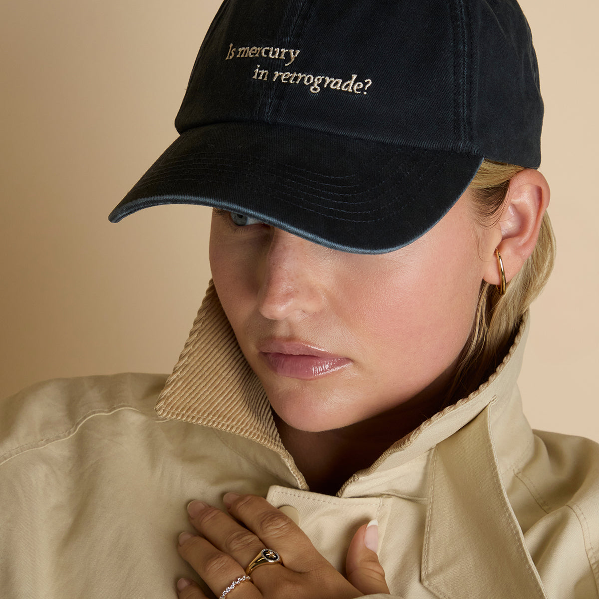 Mercury in Retrograde Navy Cotton Cap | Astrid & Miyu