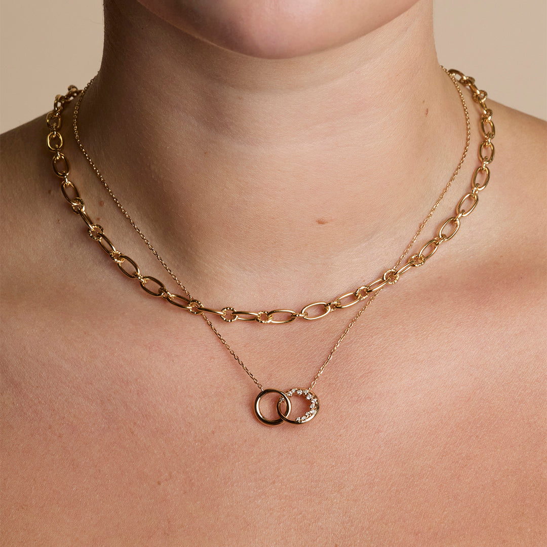 Orbit Crystal Gold Pendant Necklace | Astrid & Miyu