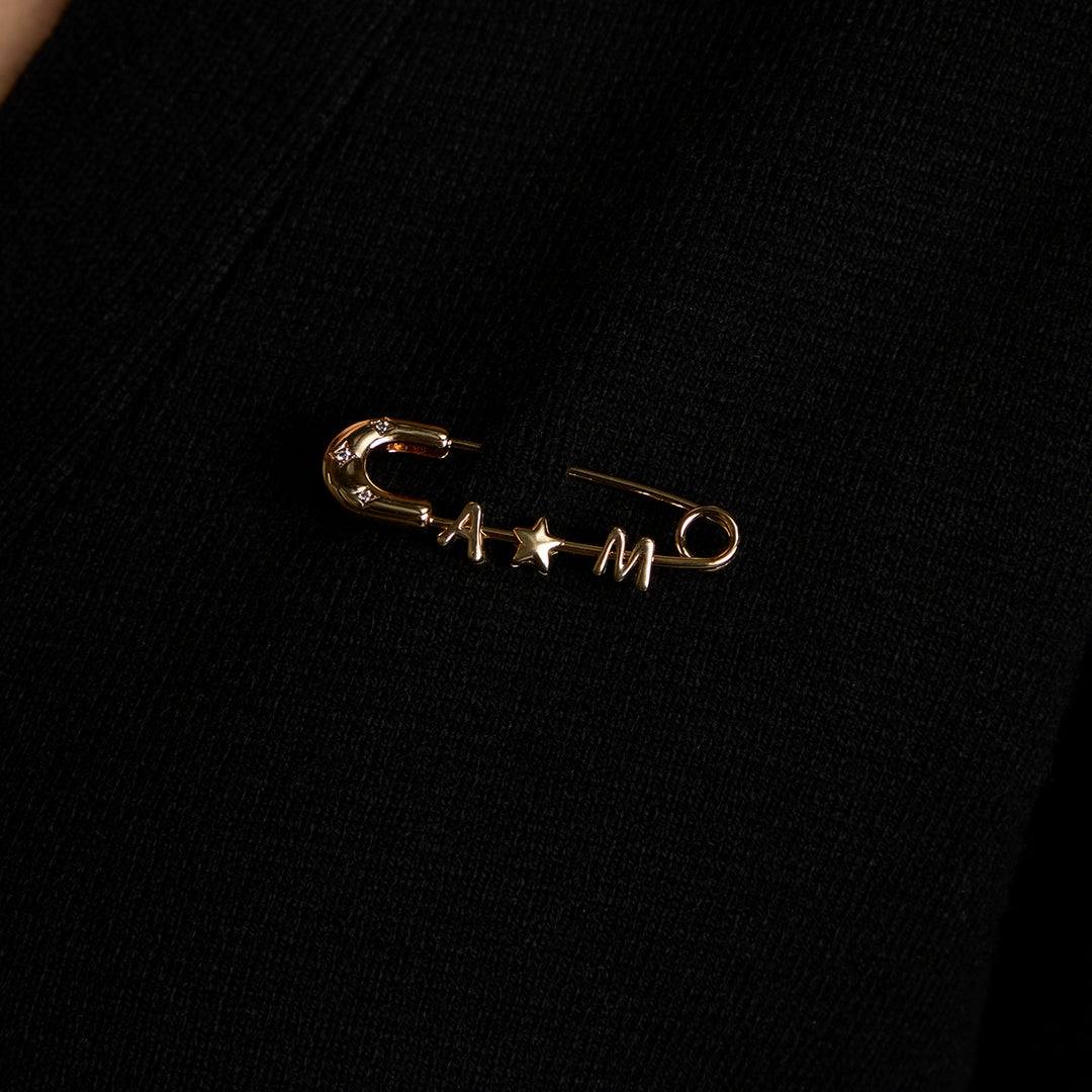 Charm Gold Pin Brooch | Astrid & Miyu