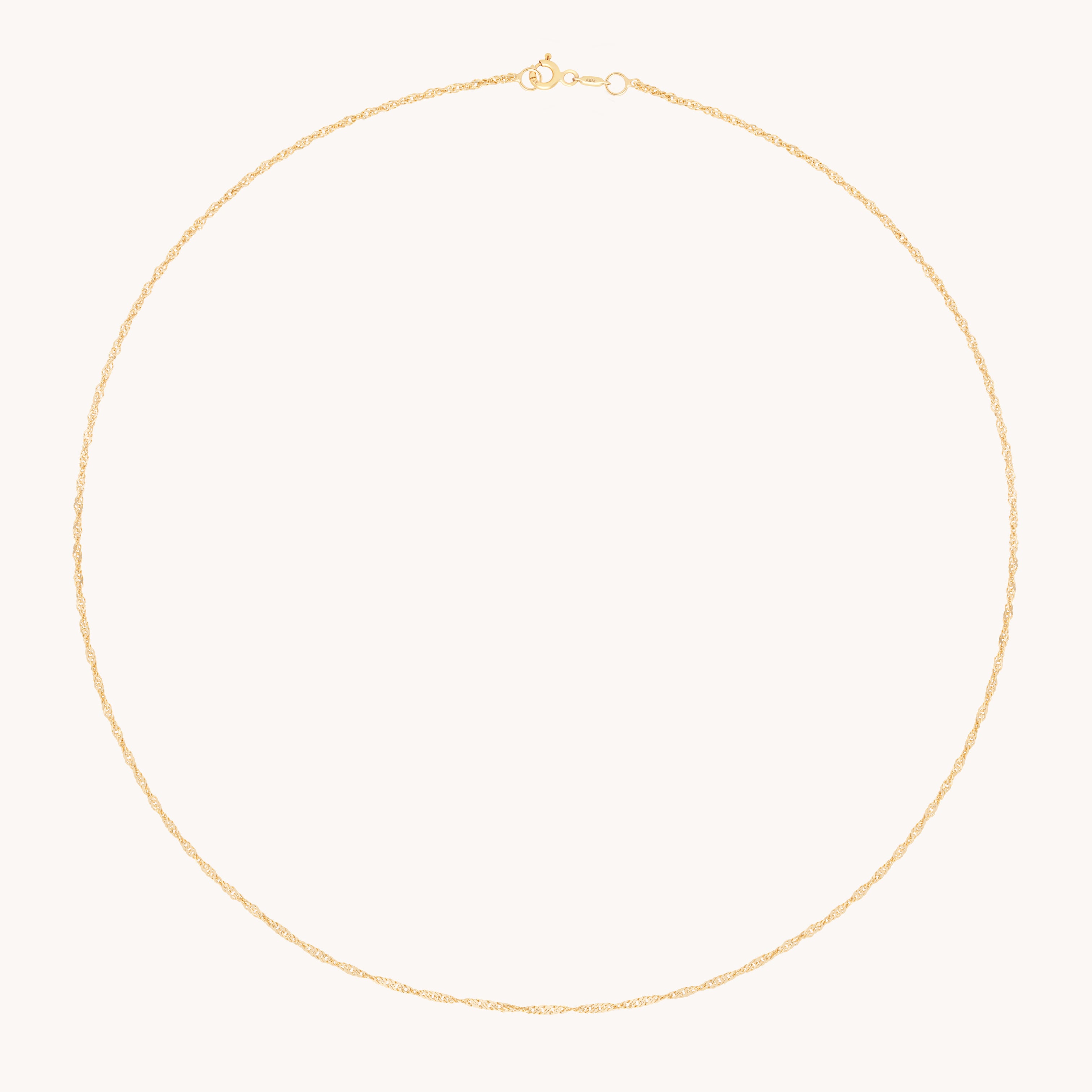 Bold Twist Chain 9k Solid Gold Necklace | Astrid & Miyu