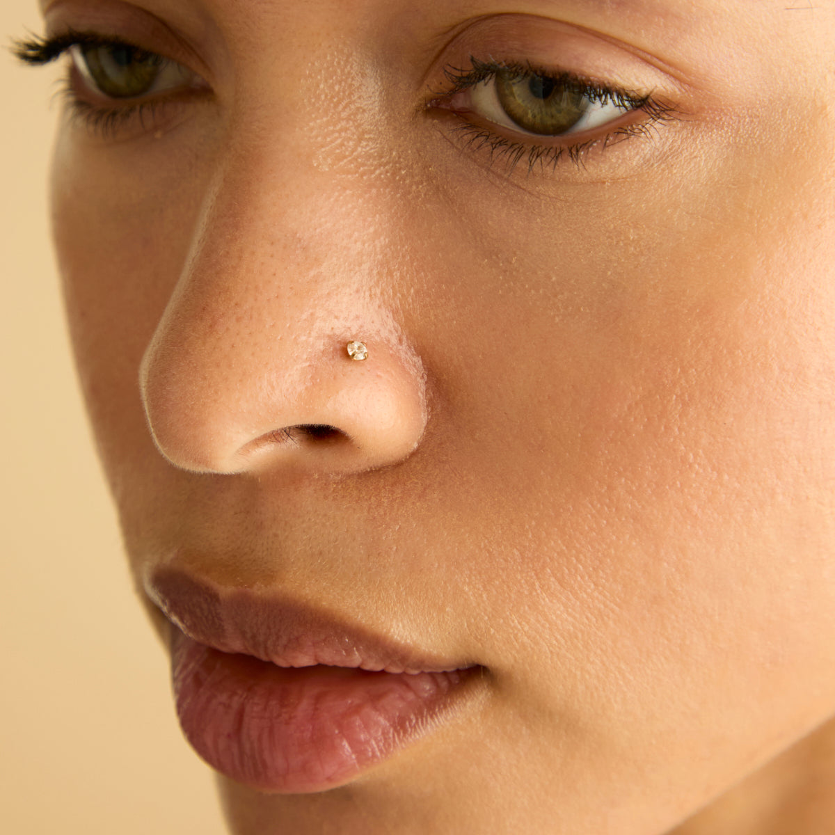 Micro Crystal Titanium Gold Piercing Stud | A&M