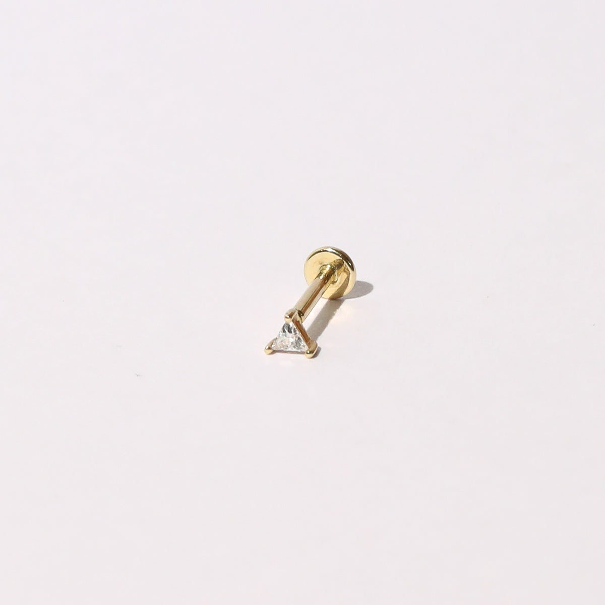 Triangle Piercing Stud in Solid Gold