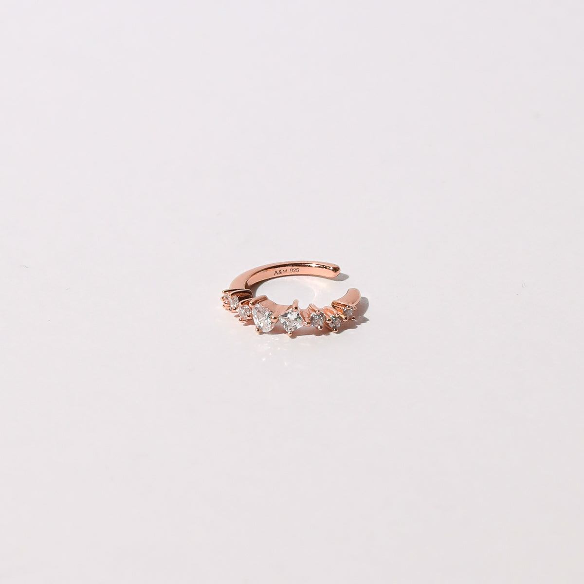 Celestial Crystal Ear Cuff in Rose Gold
