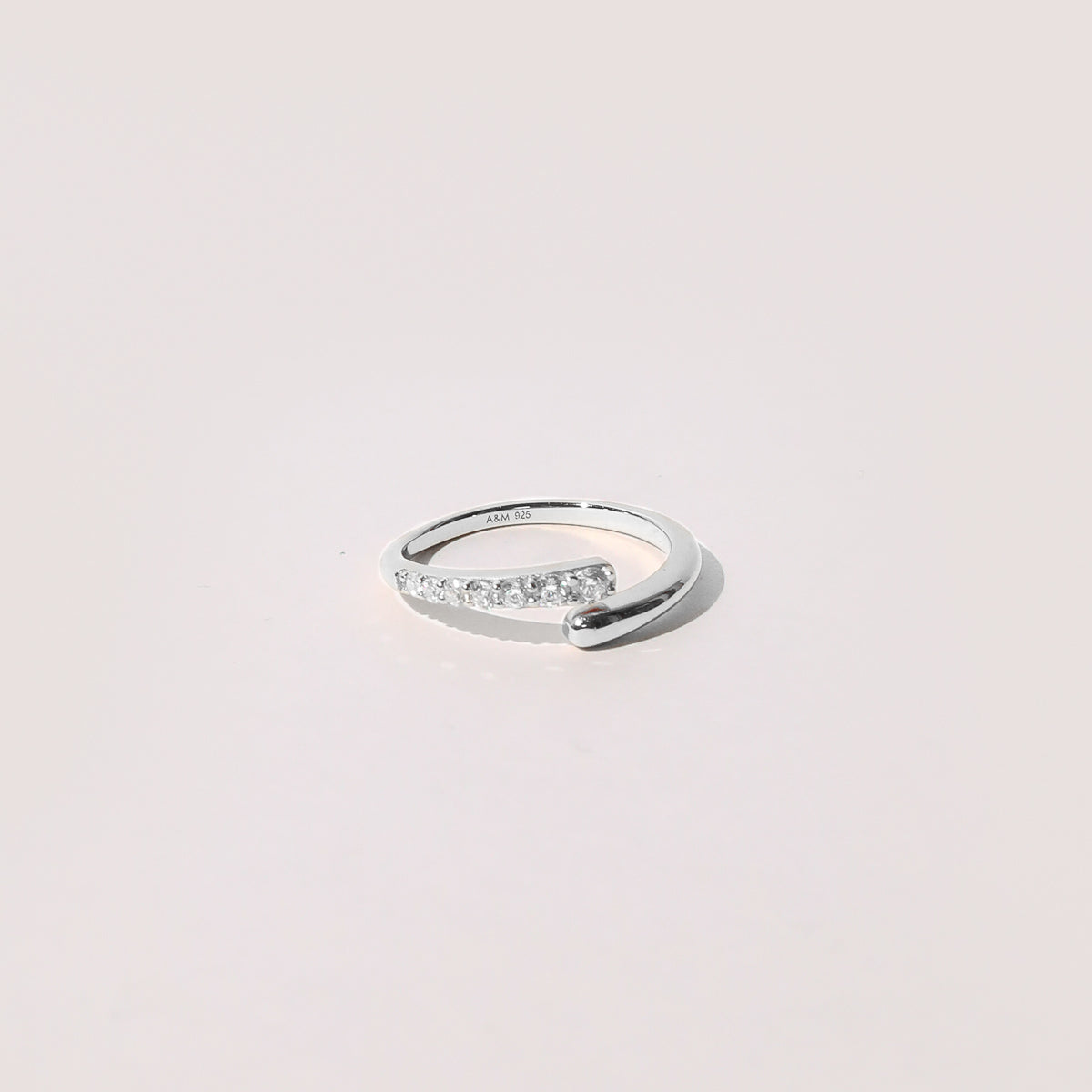 Orbit Crystal Open Ring in Silver