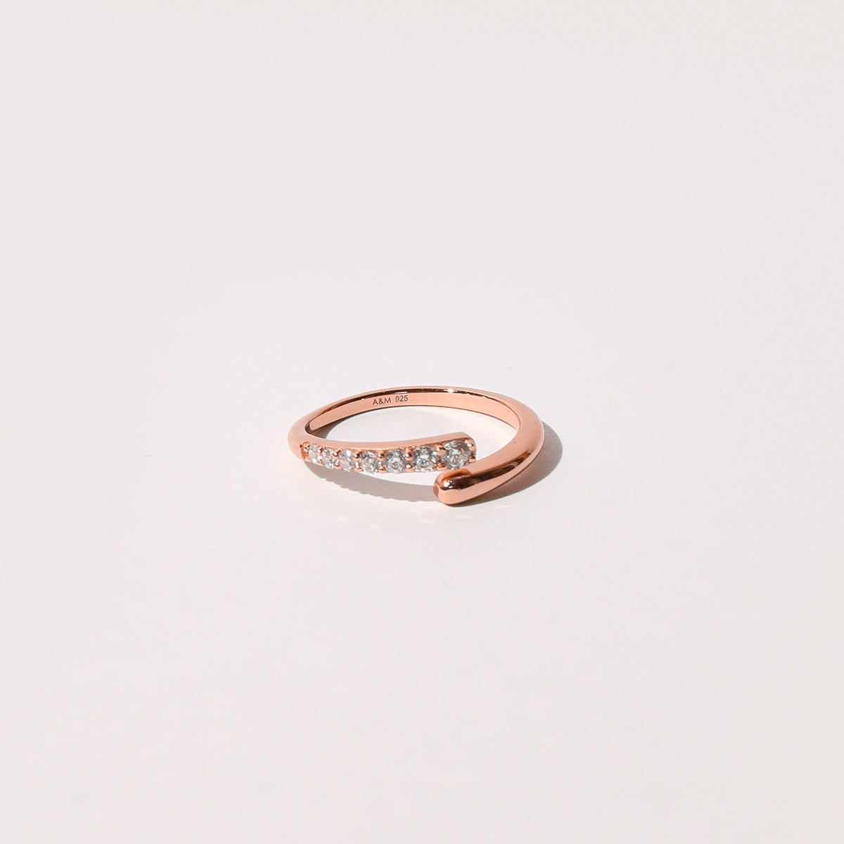 Orbit Crystal Open Ring in Rose Gold