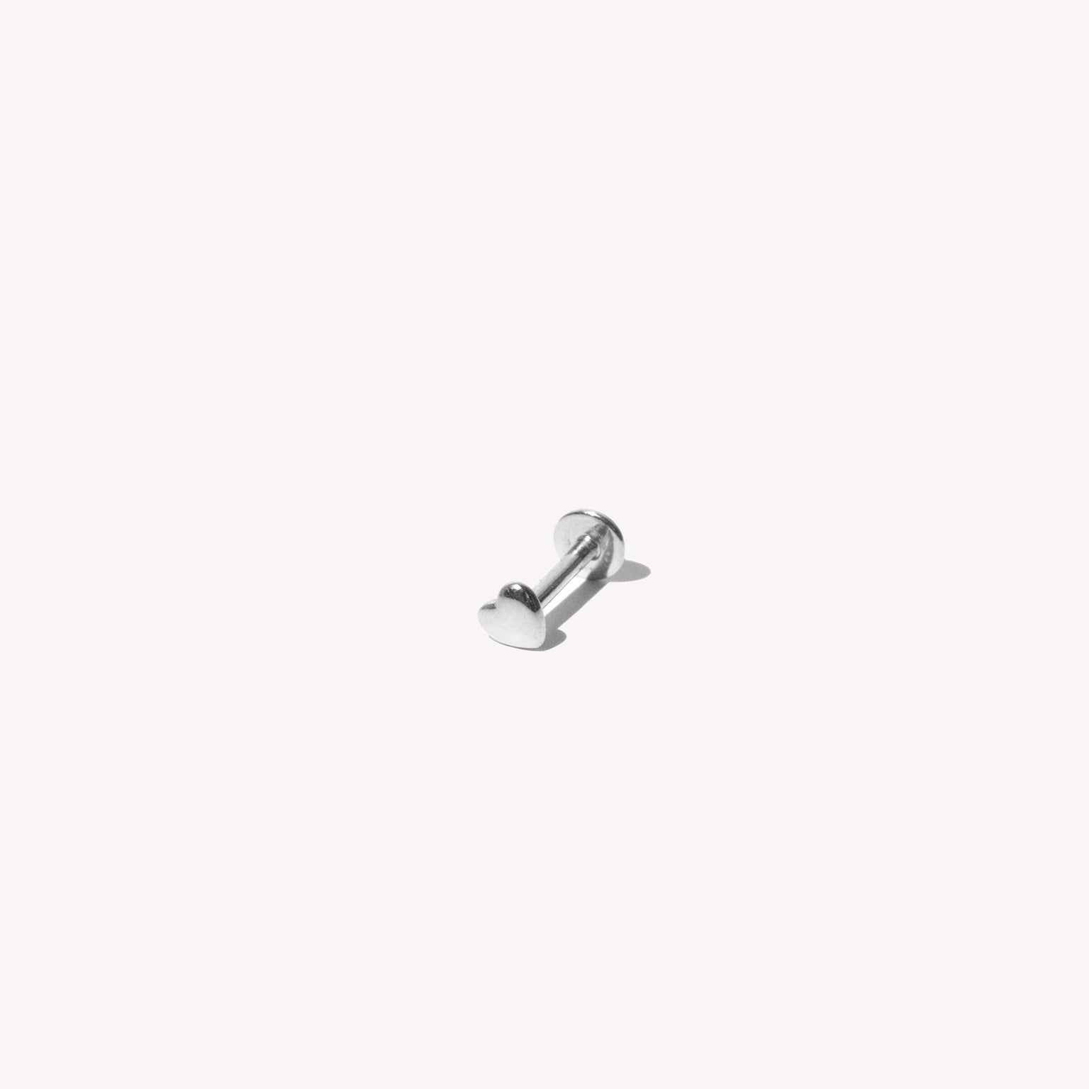 Heart Solid White Gold Piercing Stud | Astrid & Miyu Earrings