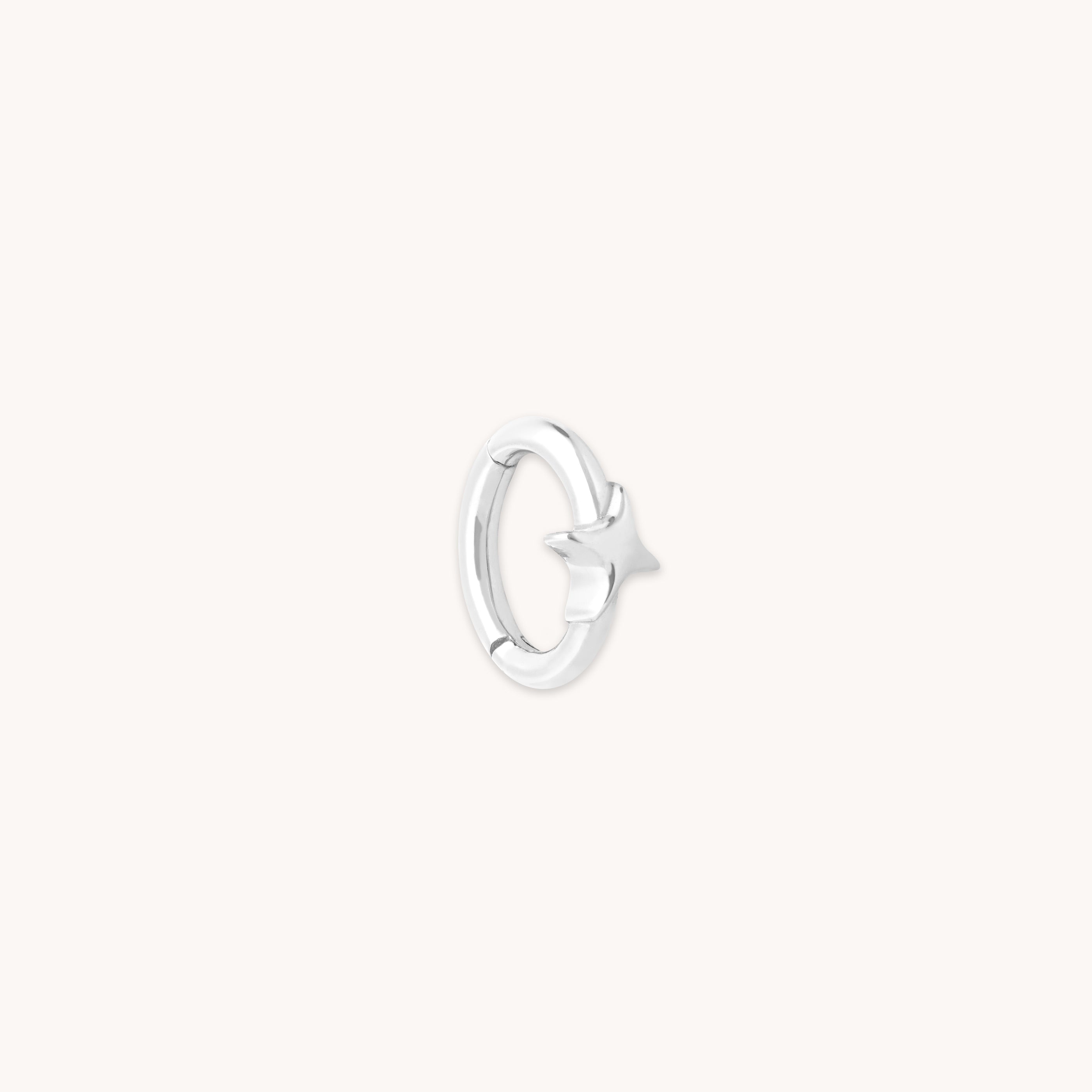 Cosmic Star Solid White Gold Rook Hoop | Astrid & Miyu Earrings