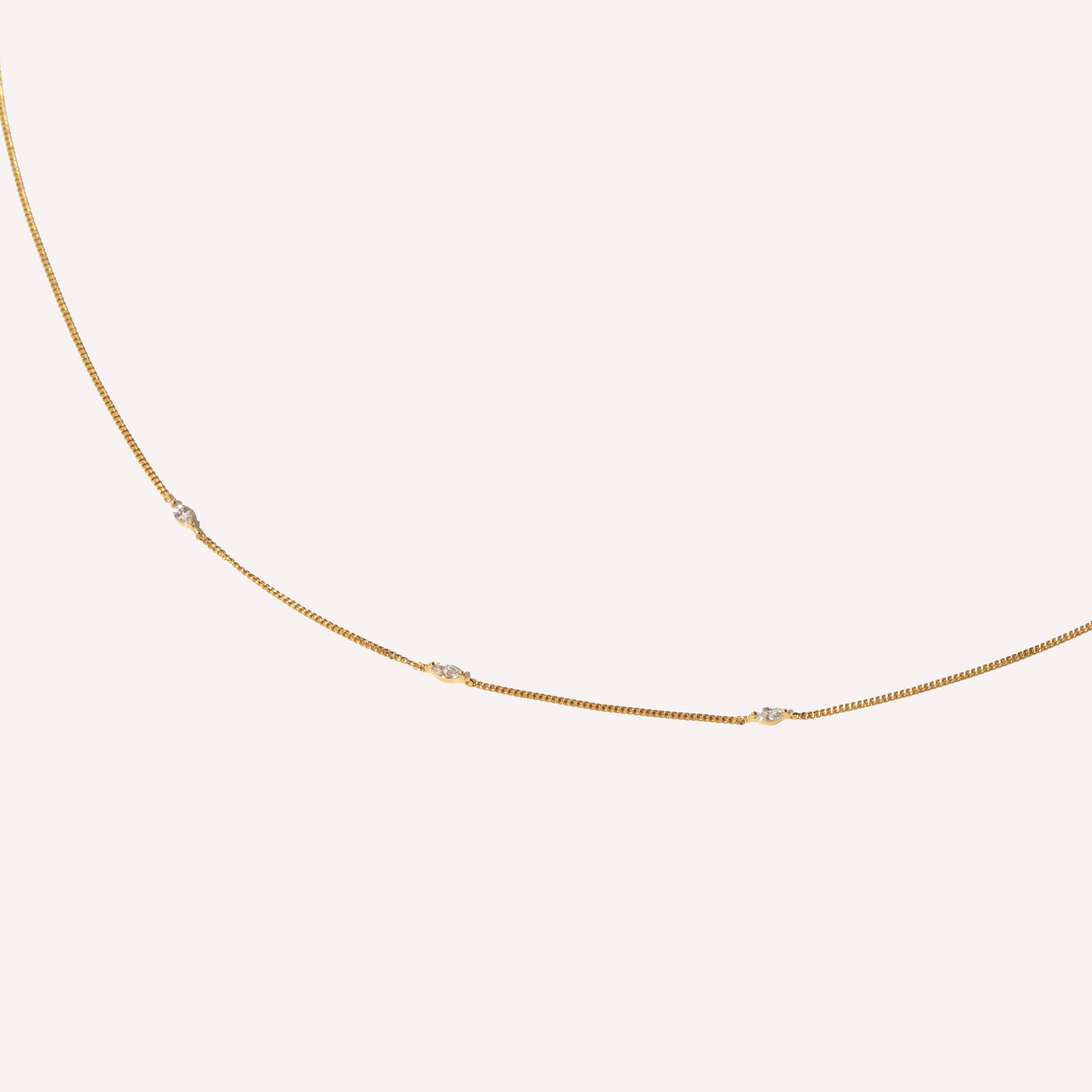 Navette Crystal Gold Chain Necklace | Astrid & Miyu Necklaces