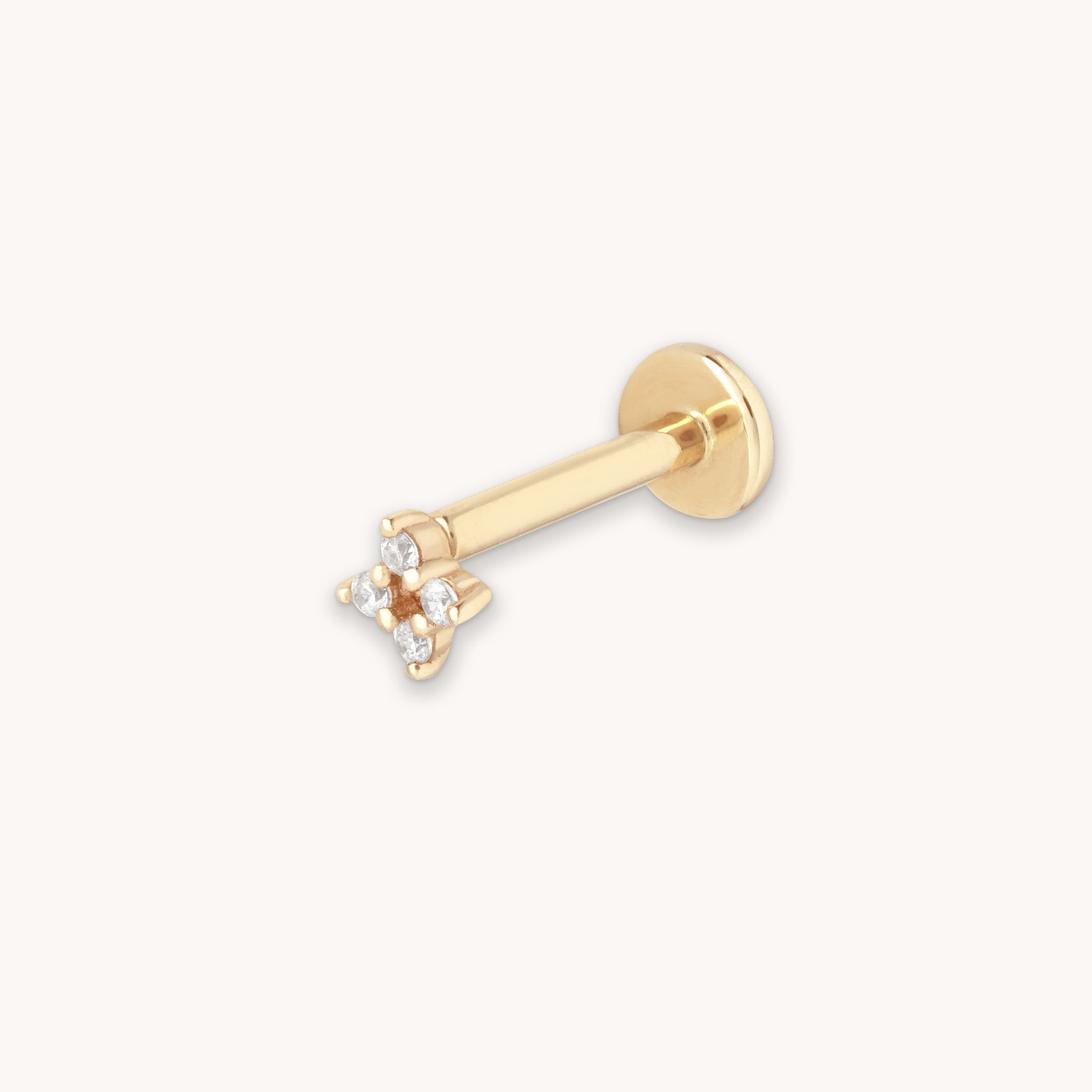Cosmic Crystal Star Solid Gold Piercing Stud | Astrid & Miyu Earrings