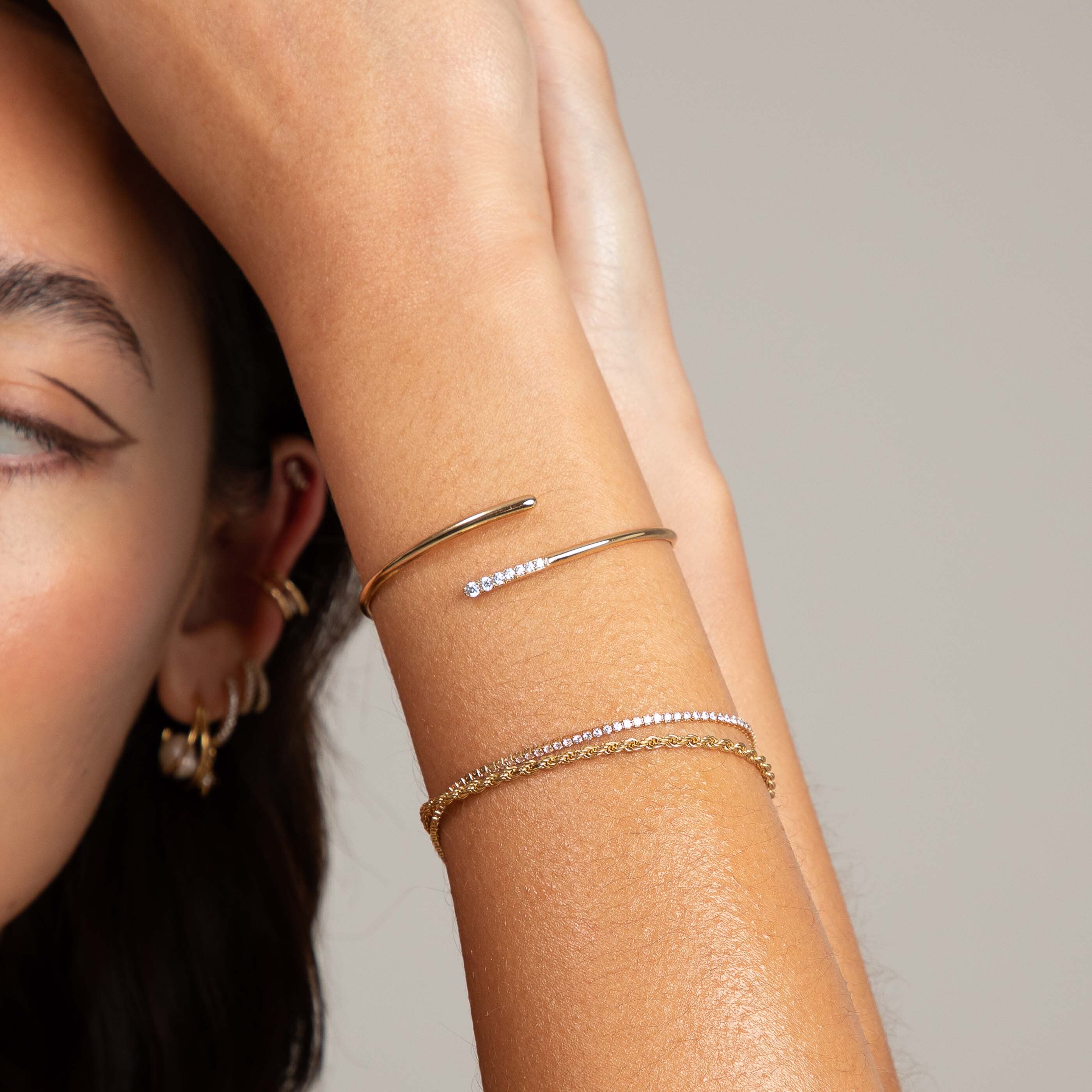 Orbit Crystal Cuff in Gold